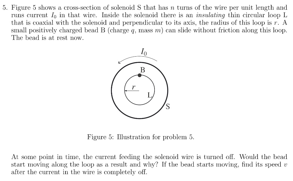 SOLVED: 5 Figure 5 shows cross-section of solenoid S that has n turns ...