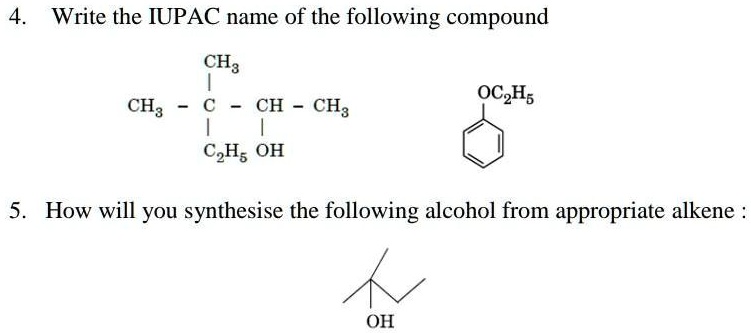 SOLVED: 'Please help me with this questions from my worksheet. Write the IUPAC name of the ...