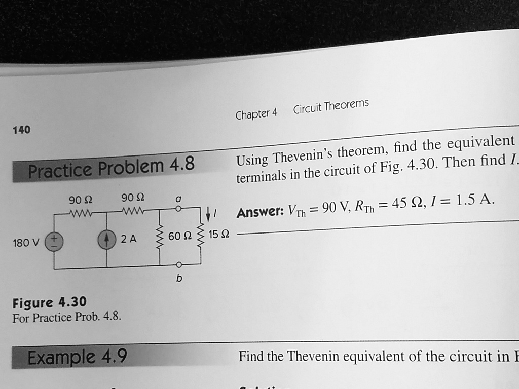 SOLVED: Using Thevenin's theorem, find the equivalent circuit to the left of the terminals in ...