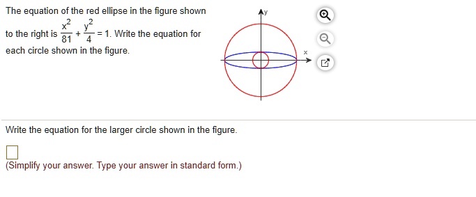 SOLVED:The equation of the red ellipse in the figure shown to the right ...