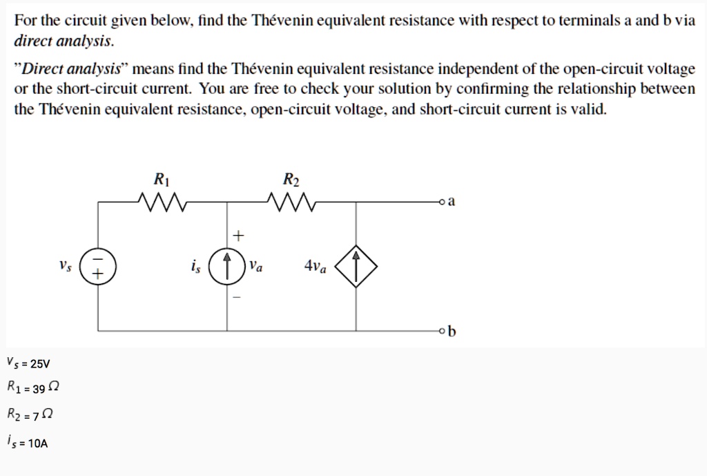 SOLVED: For the circuit given below, find the Thevenin equivalent ... SOLVED: For the circuit given below, find the Thevenin equivalent ...