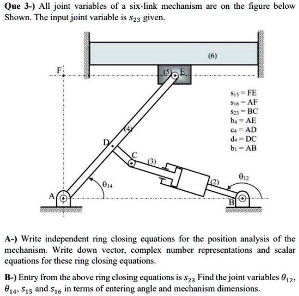 hello can you solve the question in the picture thank you que 3 all joint variables of a six ...