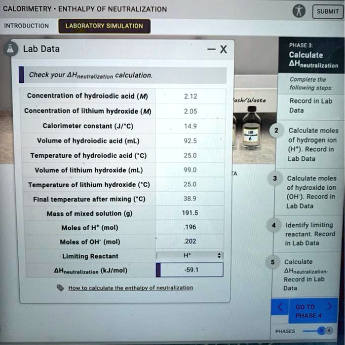 given the other values what is the correct number for the bottom value neutralization one in red ...