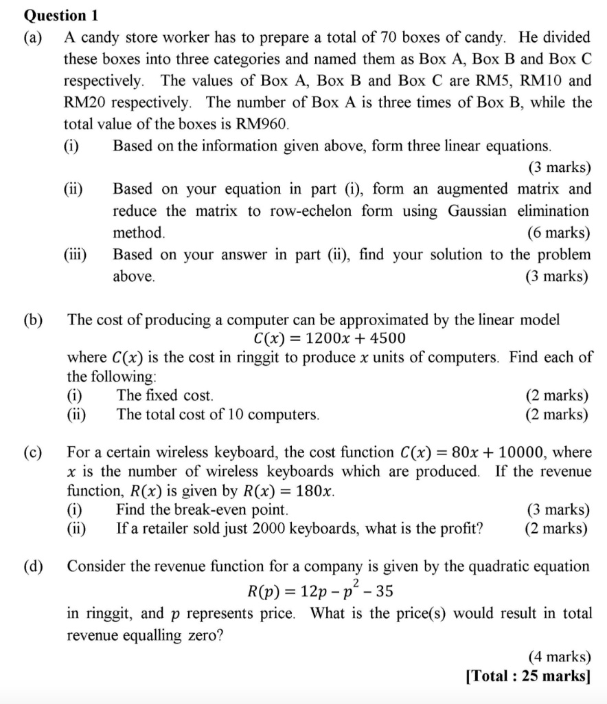 SOLVED: (a) A candy store worker has to prepare a total of 70 boxes of ...
