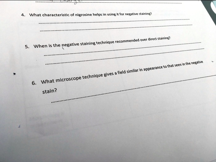 SOLVED: What characteristic of nigrosine helps usine for negative ... SOLVED: What characteristic of nigrosine helps usine for negative ...