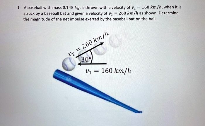 a baseball with mass 0145 kg is thrown with velocity of v1 160 kmh when ...