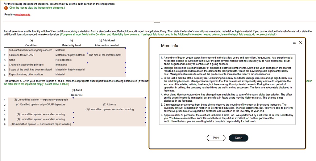Solved Texts Click The Icon To View The Independent Situations Read The Requirements