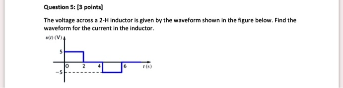 Solved Question 5 [3 Points] The Voltage Across 2 H Inductor Given By