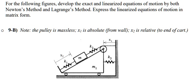Newton And Lagrange Equations Of Motion Question For The Following Figures Develop The Exact And