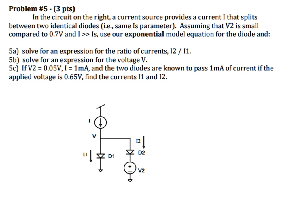 SOLVED: Problem #5 - (3 pts) In the circuit on the right, a current source provides a current ...