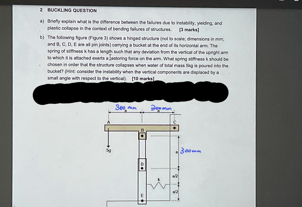2 BUCKLING QUESTION a) Briefly explain what is the difference between ...
