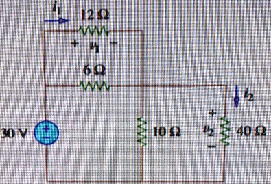 SOLVED: For the circuit shown below with the respective voltage and currents as assigned, (a ...