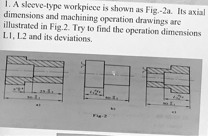 1. A sleeve-type workpiece is shown as Fig.-2a. Its axial dimensions ...