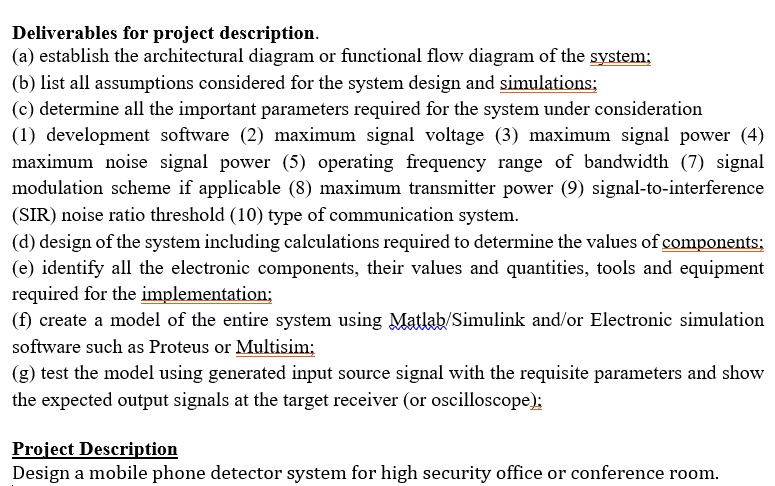 SOLVED: Deliverables for Project Description: (a) Establish the architectural diagram or ...