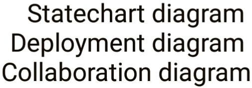 Statechart diagram Deployment diagram Collaboration diagram