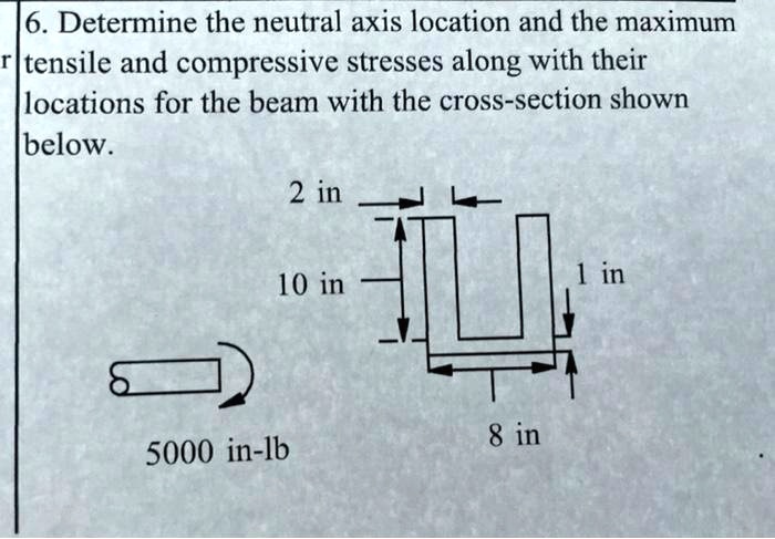 6. Determine the neutral axis location and the maximum tensile and ...