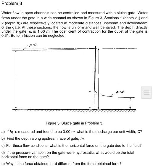 Problem 3 Water flow in open channels can be controlled and measured ...