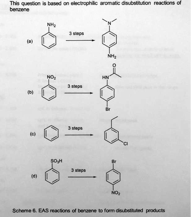 SOLVED:This question is based on electrophilic aromatic disubstitution ...