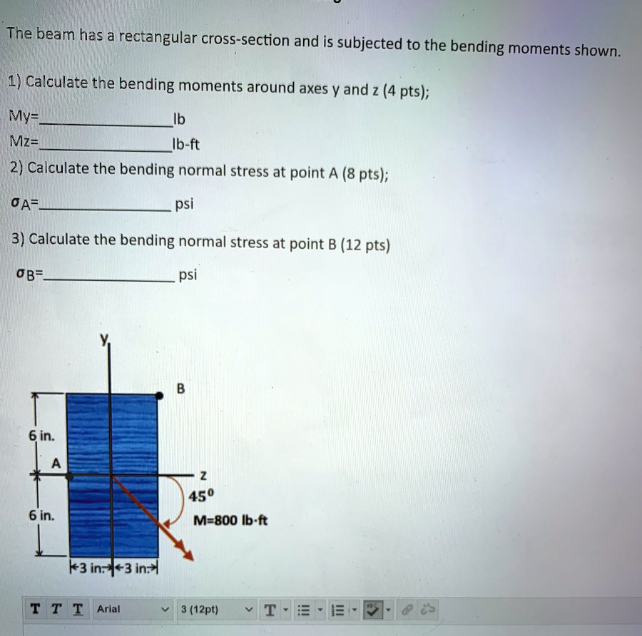 SOLVED: The beam has a rectangular cross-section and is subjected to ...