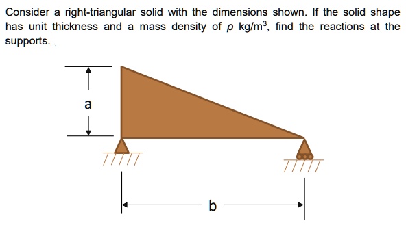 Consider a right-triangular solid with the dimensions shown. If the ...