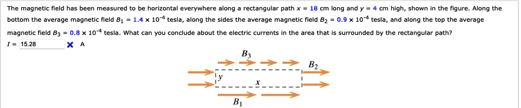the magnetic field has been measured to be horizontal everywhere along ...