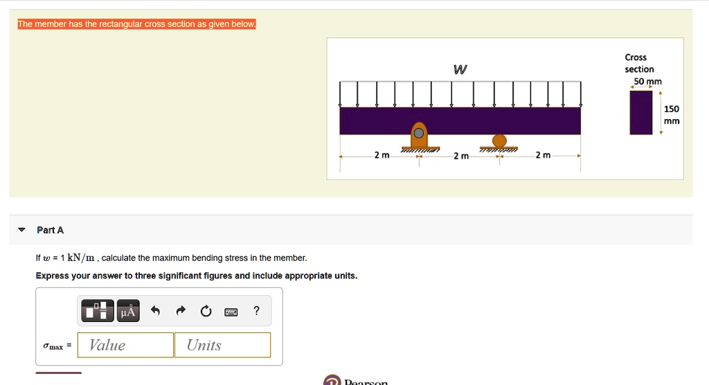 SOLVED: The member has a rectangular cross section as given below ...