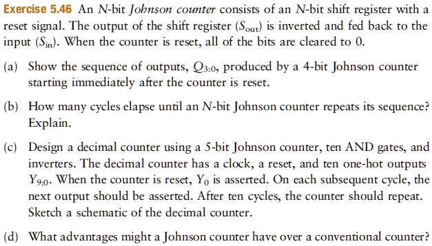 johnson counter exercise 546 an n bit johnson counter consists of an n ... johnson counter exercise 546 an n bit johnson counter consists of an n ...
