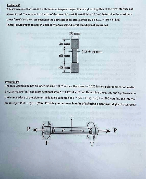 Problem #1 A beam's cross-section is made with three...