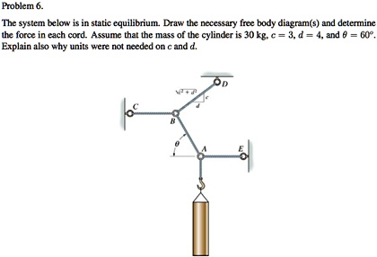 SOLVED: Problem 6: Static Equilibrium and Force Analysis The system ...