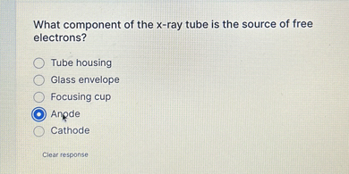 SOLVED: What component of the x-ray tube is the source of free ...