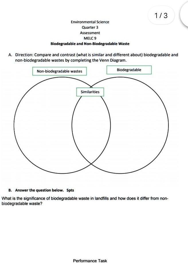 1/3 Environmental Science Quarter 3 Assessment MELC...