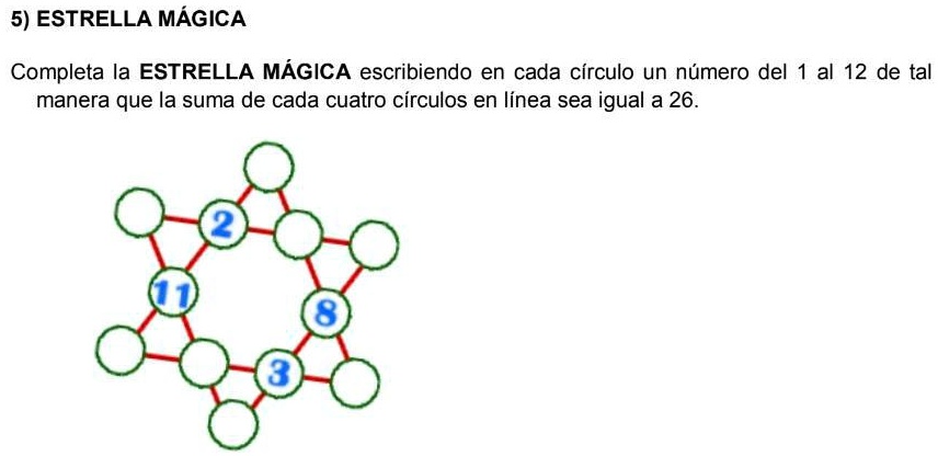 por favor ayudenme con explicacion gracias 5 estrella magica completa la estrella magica ...