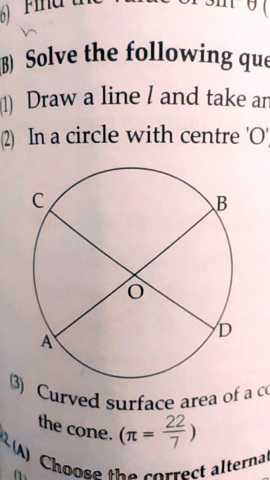 SOLVED: 'In a circle with centre O diameter AB and diameter CD are ...