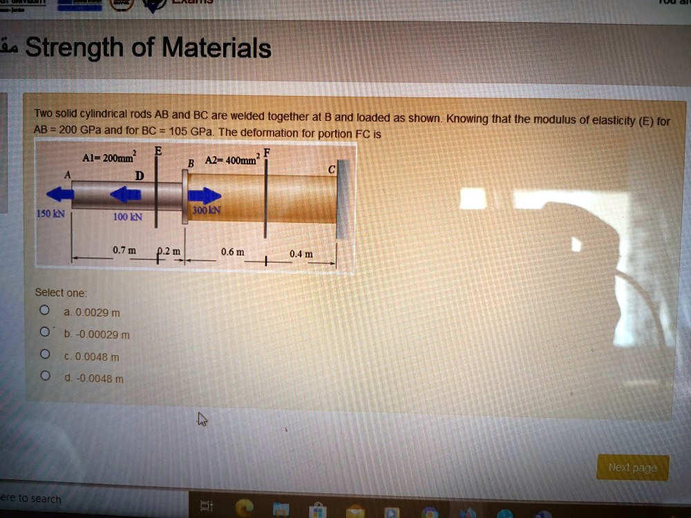 istrength of materials two solid cylindrical rods ab and bc are welded ...