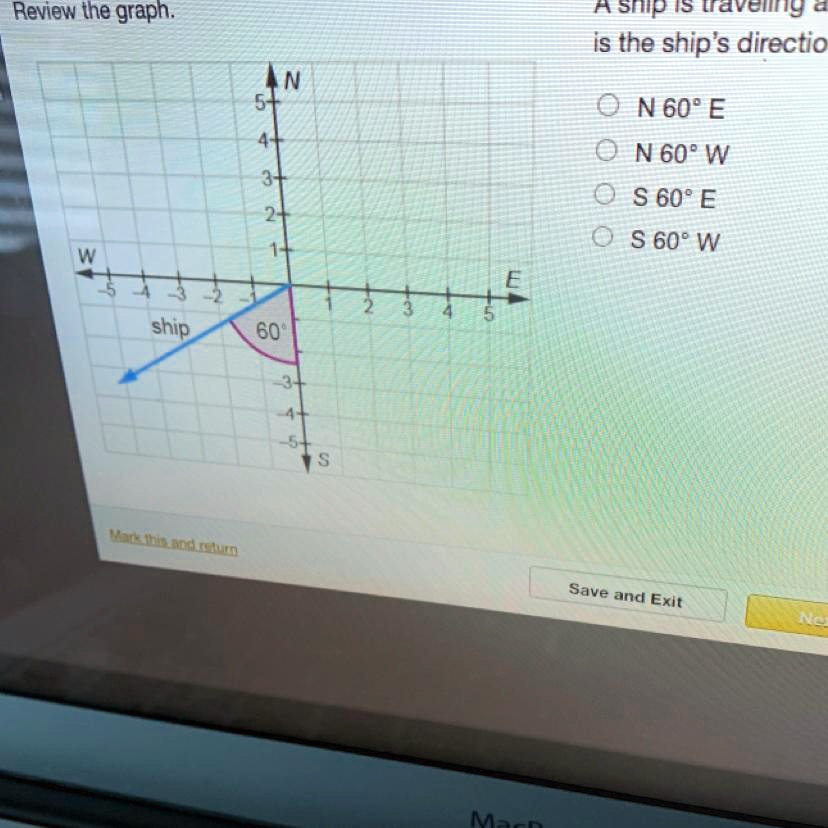 SOLVED: Review the graph. A ship is traveling according to the vector ...