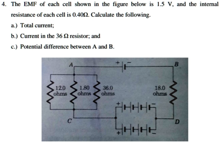 SOLVED: TOPIC: ELECTRICITY The EMF of each cell shown in the figure ...