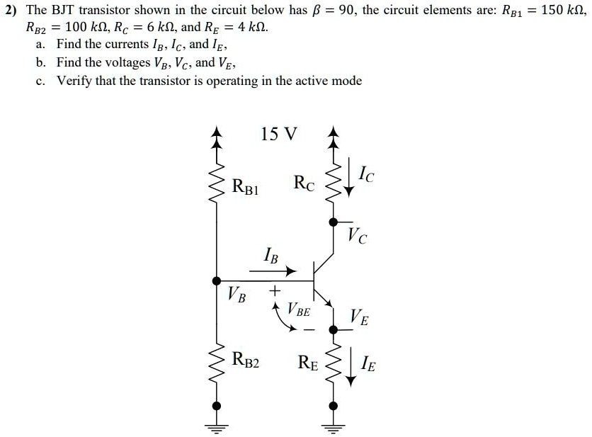 VIDEO solution: 2The BJT transistor shown in the circuit below has =90,the circuit elements are ...