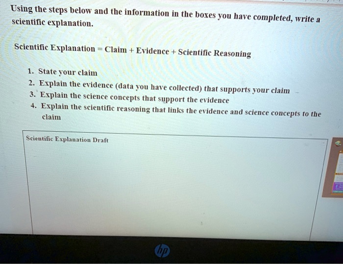 using the steps below and the information in the boxes scientific ...
