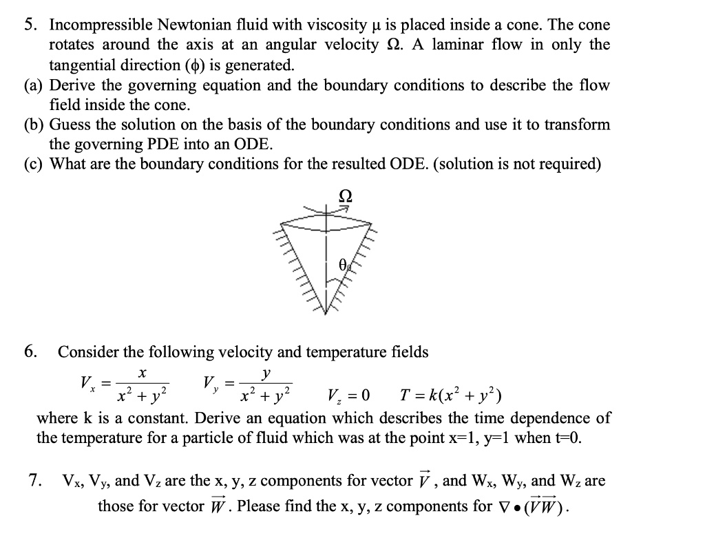 SOLVED: 5. Incompressible Newtonian fluid with viscosity u is placed ...