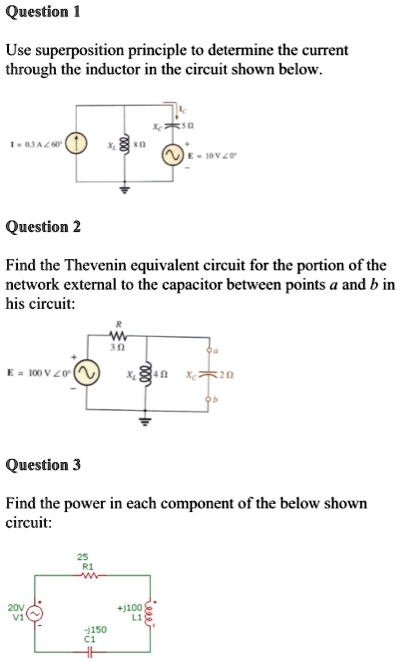 SOLVED: Question 1 Use superposition principle to determine the current through the inductor in ...