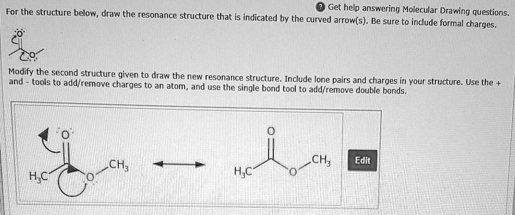 for the structure below draw the resonance get help answering molecular ...