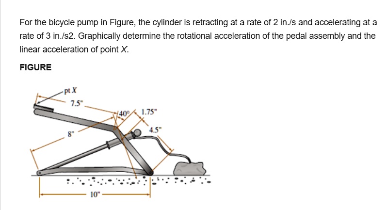 SOLVED: For the bicycle pump in Figure, the cylinder is retracting at a ...