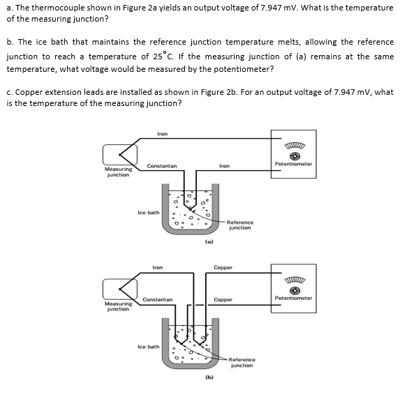 a. The thermocouple shown in Figure 2a yields an output voltage of 7. ...