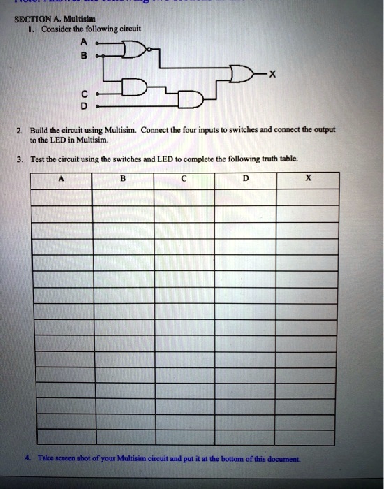 SOLVED: I need the circuit in Multisim SECTION A. Multisim 1. Consider the following circuit. 2 ...