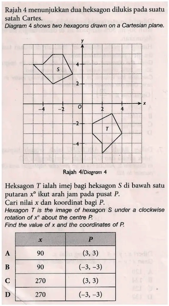 SOLVED: Rajah 4 menunjukkan dua heksagon dilukis pada suatu satah ...