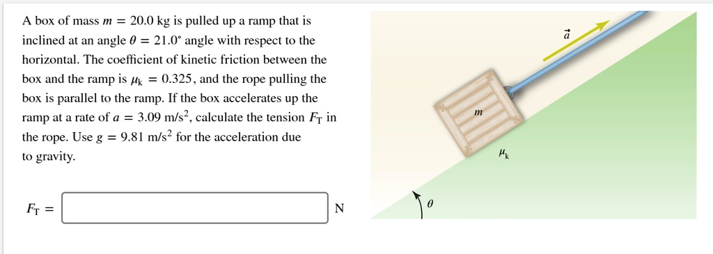a box of mass m 200 kg is pulled up a ramp that is inclined at an angle ...