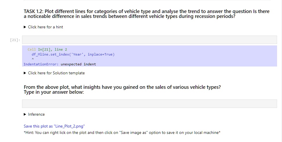 SOLVED: TASK 1.2: Plot different lines for categories of vehicle type ...