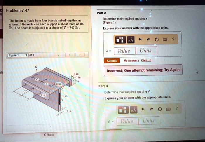 SOLVED: Problem 7.47 Part A The beam is made from four boards nailed together as shown. If the ...