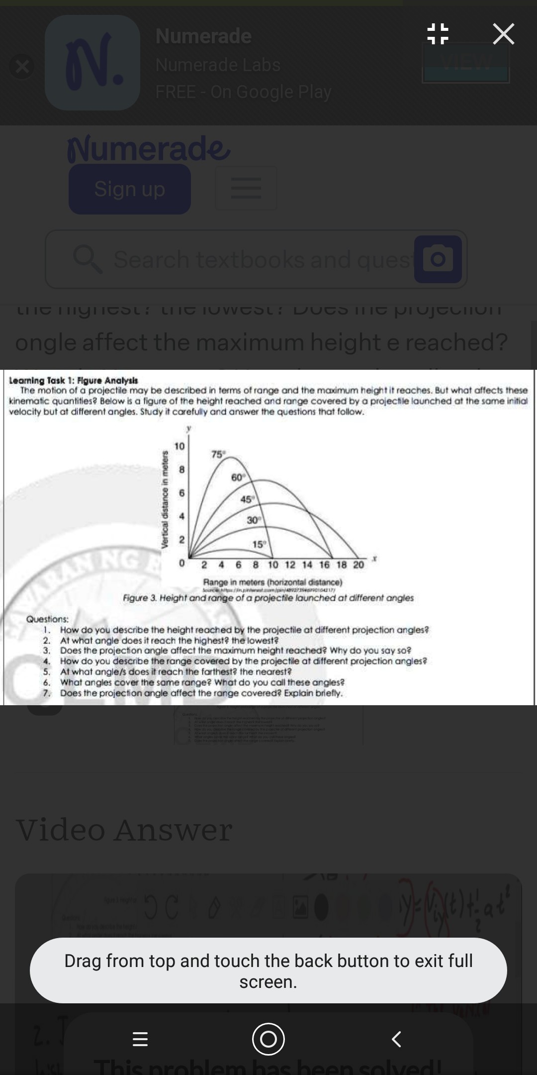 Numerade Numerade Labs Numerade ongle affect the maximum height e reached? Leaming Task 1 ...