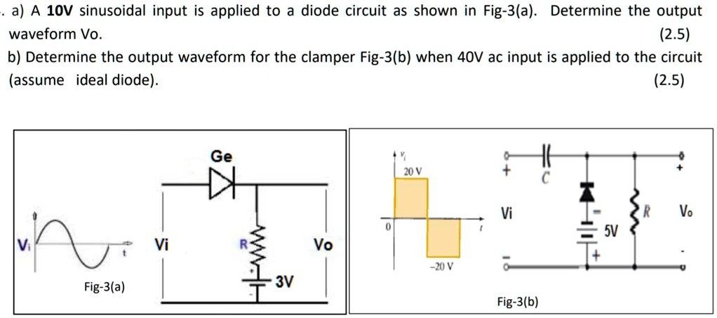 Solved A A 10v Sinusoidal Input Is Applied To A Diode Circuit As 4791